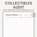 Collectibles Audit Printable PDF, Collectibles Tracker Digital Download ...