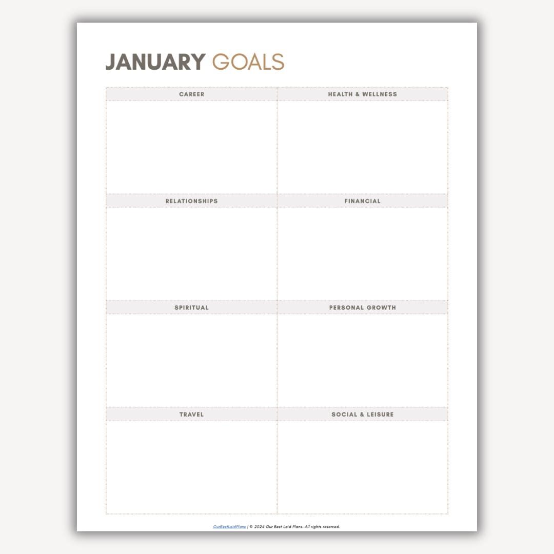 Monthly Goal Planner Printable PDF Monthly Goal Tracker Monthly Goal ...