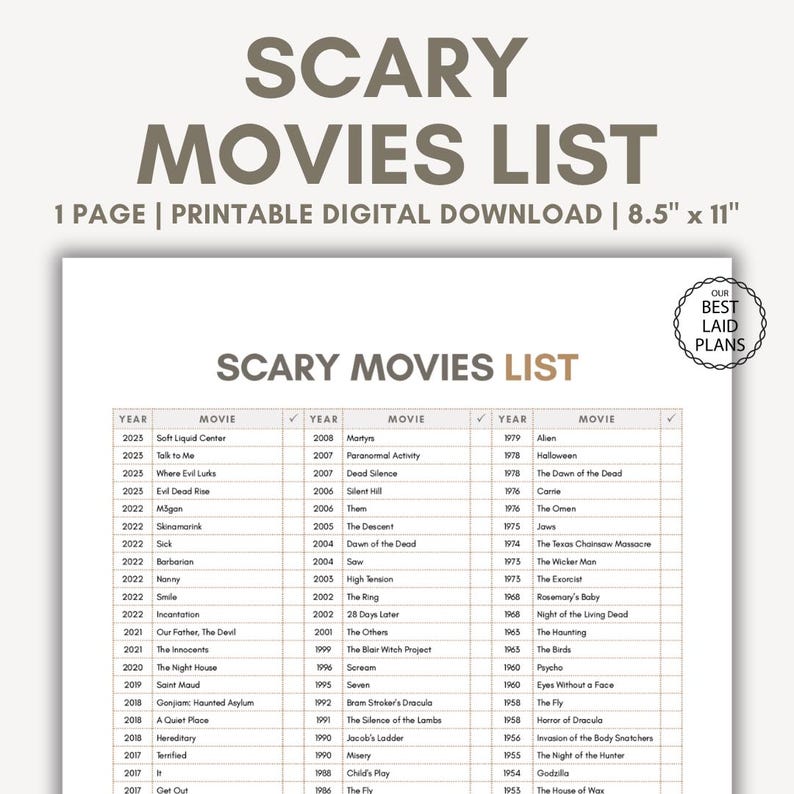 Best Scary Movies List Horror Movies List Halloween Movie List Best ...