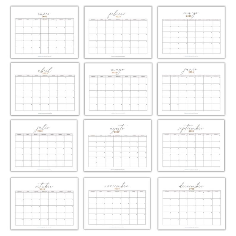 2025 Calendar Spanish Printable Spanish Calendario Espanol Monthly ...