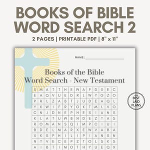 Books of the Bible Word Search Puzzle Featuring New Testament Ideal for ...