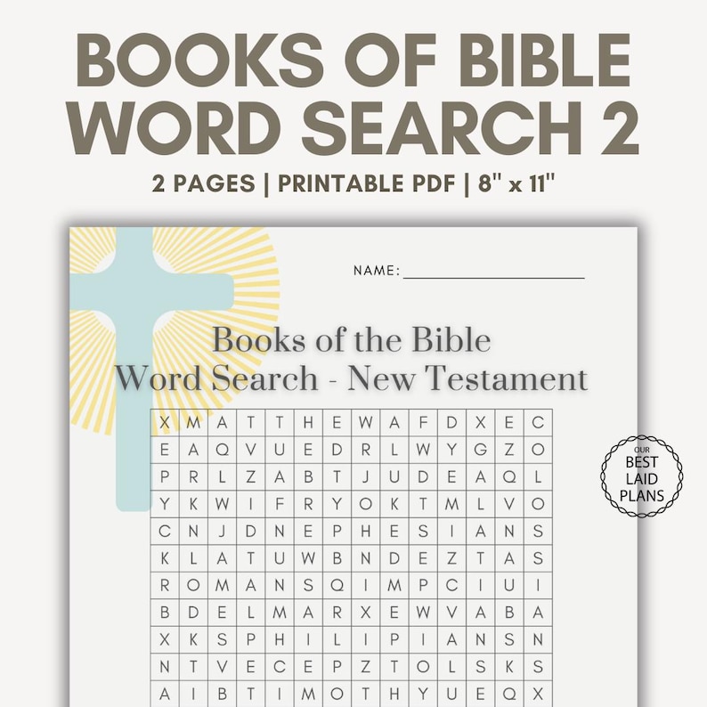 Books of the Bible Word Find New Testament Printable, Books of the ...