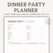 Dinner Party Planner Sheet Printable PDF Dinner Party Menu Planning ...