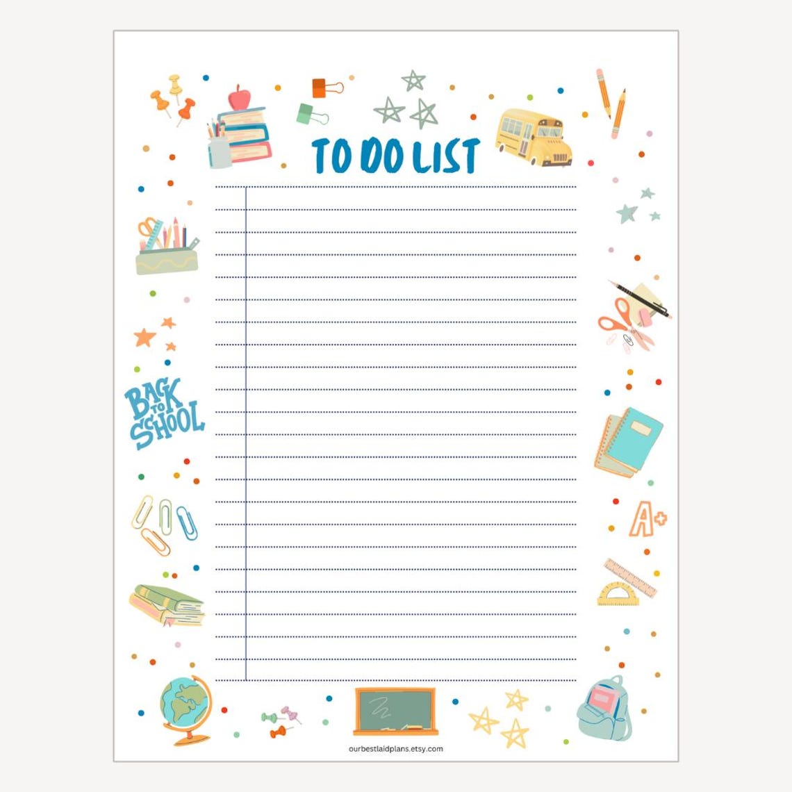 Back to School to Do List Printable Back to School Printable Teacher to ...