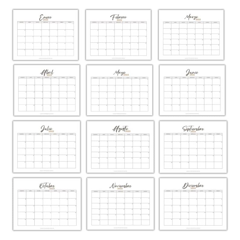 2025 Calendar Spanish Printable Spanish Calendar Calendario En Espanol ...