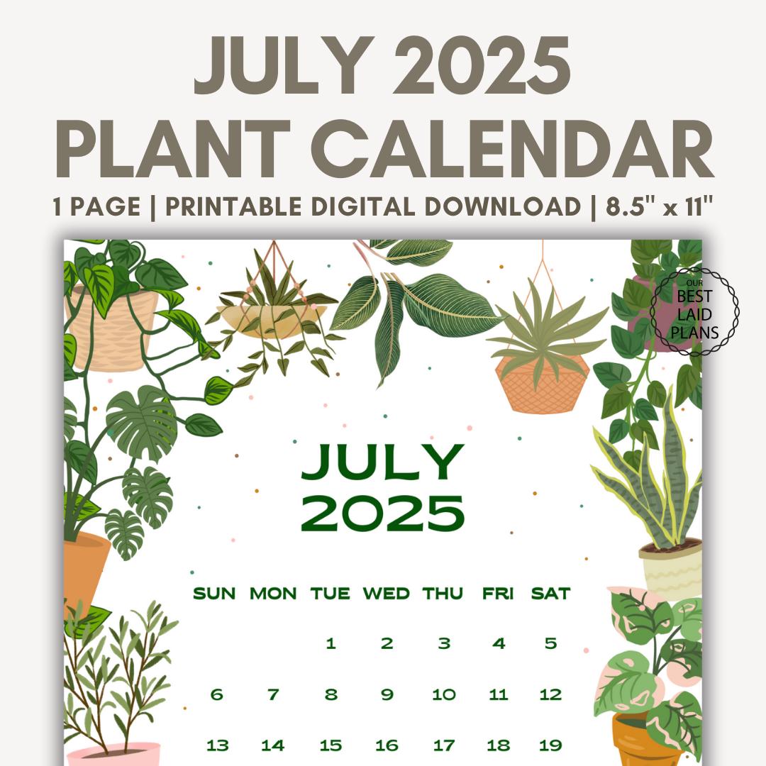 July 2025 Calendar Printable PDF July 2025 Calendar Page July 2025 Pink ...