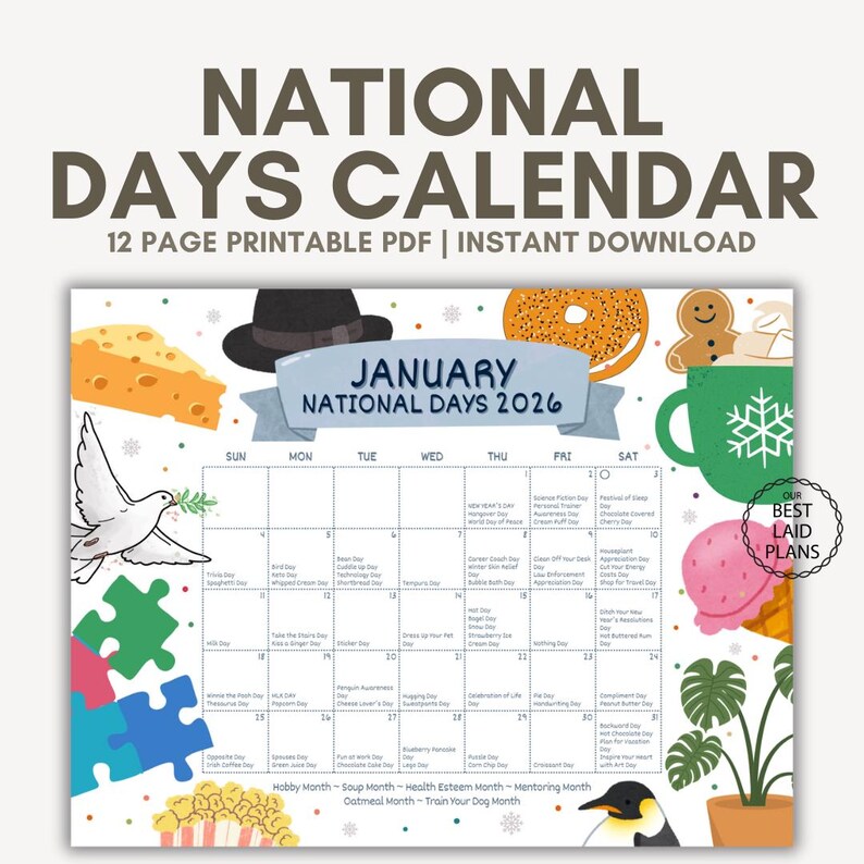 January National Days Calendar, National January Days Calendar ...