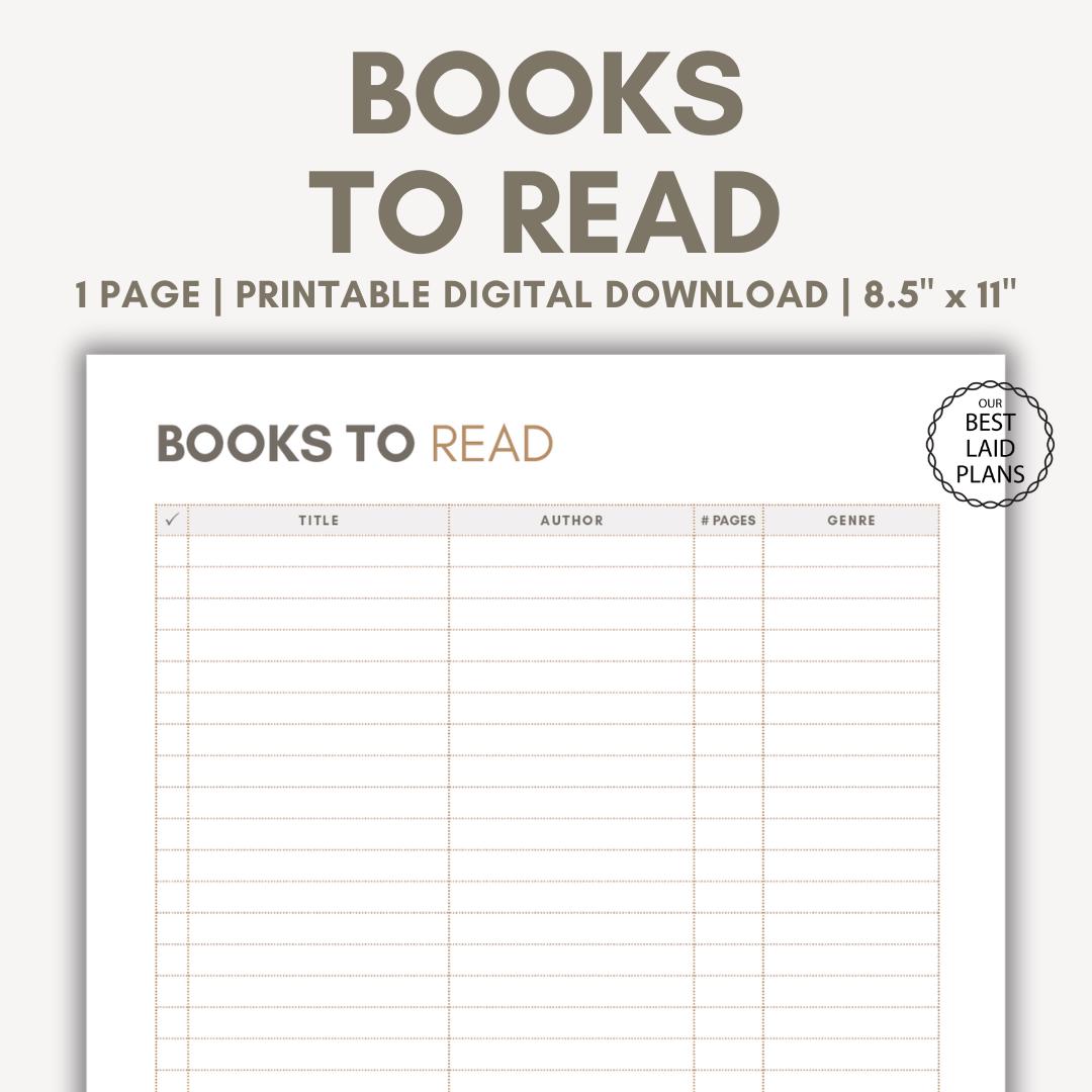 Books to Read Printable PDF, Books Recommendations, Good Books to Read ...