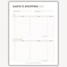 Santa's Shopping List Printable, Christmas Gift List Planner, Christmas ...