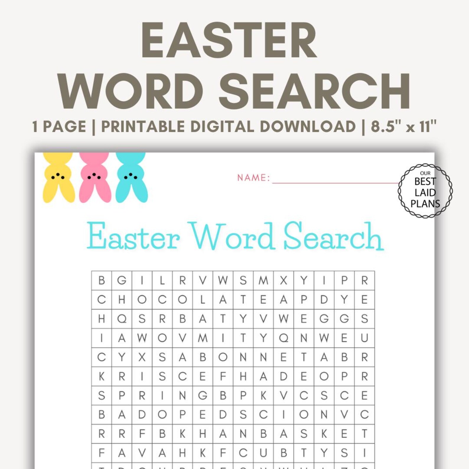 Easter Word Search, Easter Find a Word, Easter Search a Word Puzzle ...