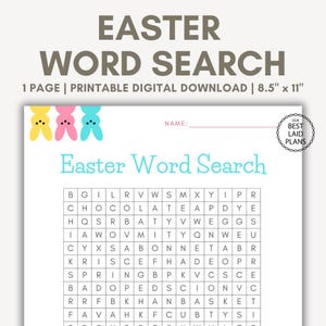 Easter Word Search Printable Word Find Printable Easter Word Search Printable Activity Easter ...