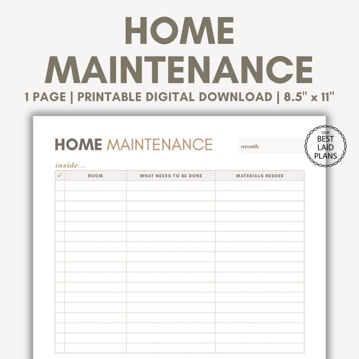 Home Maintenance Checklist PDF, Home Maintenance Checklist Planner ...