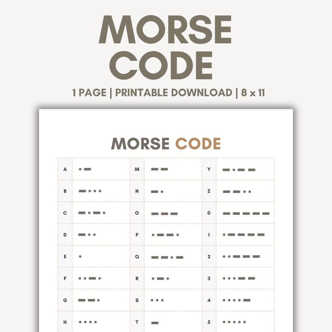 Morse Code Translator Printable, English Morse Code Chart, Morse Code ...