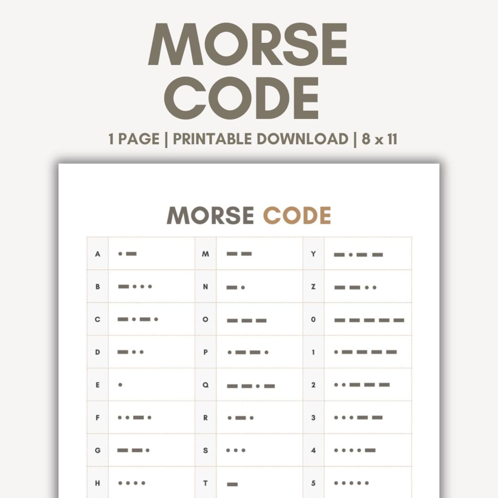 Morse Code Translator Printable, English Morse Code Chart, Morse Code ...