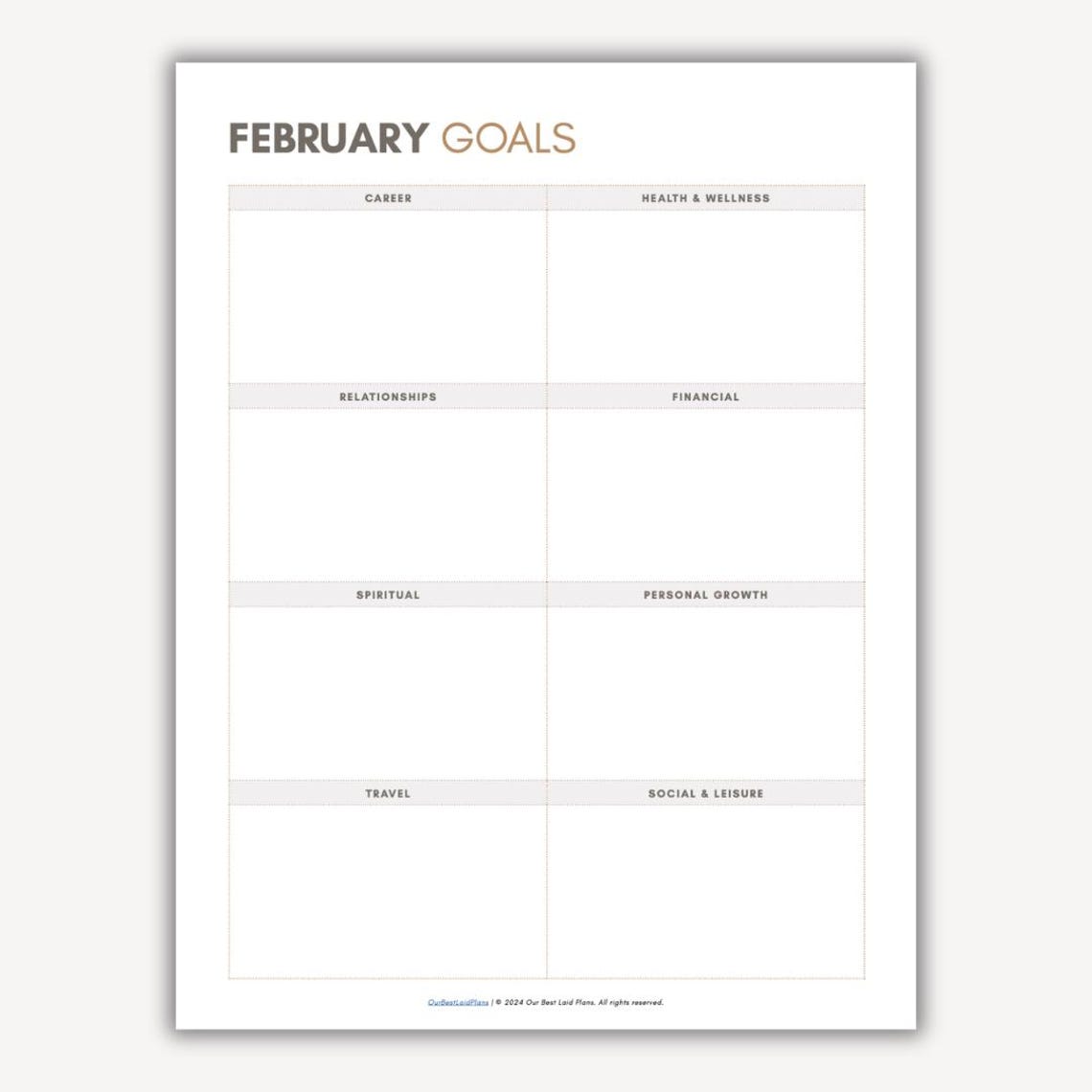 Monthly Goal Planner Printable, Monthly Goal Tracker Monthly Goal Sheet ...