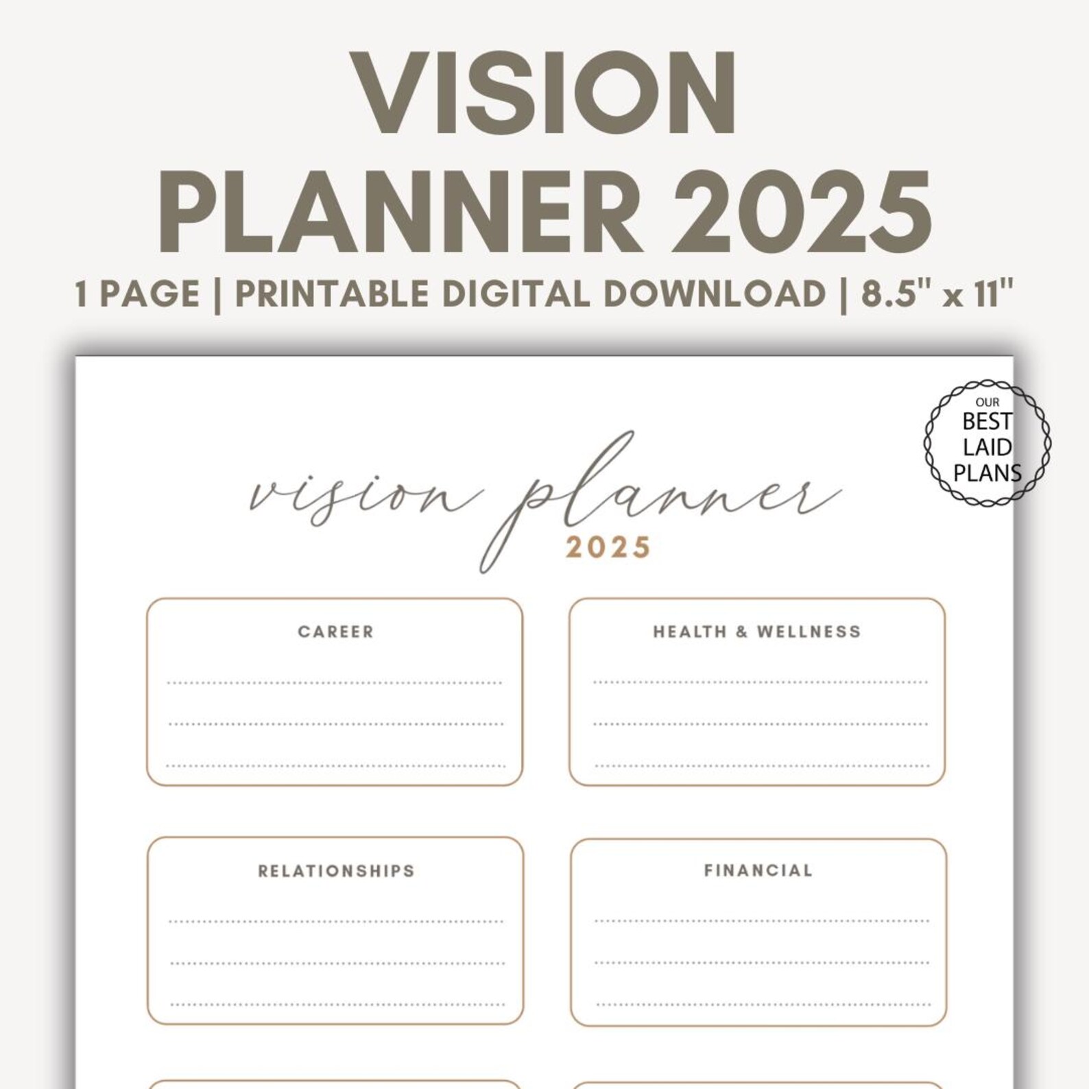 Vision Planner Printable, Vision Planner 2025, Vision Planner PDF ...