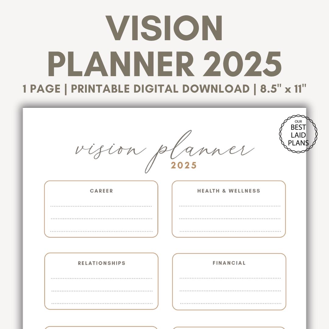 Vision Planner Printable, Vision Planner 2025, Vision Planner PDF ...