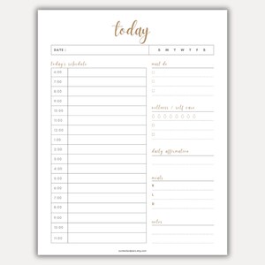 Daily Schedule Printable PDF, Cute Daily Schedule Printable, Daily ...