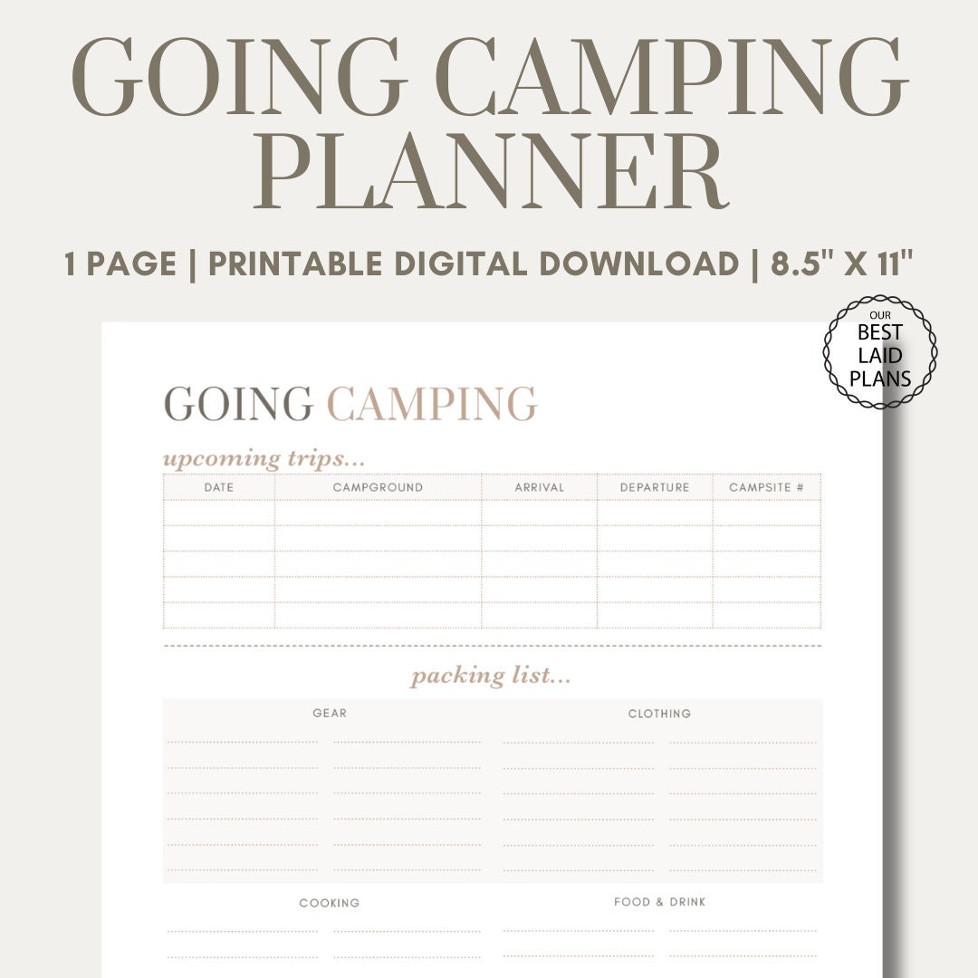 Camping Packing Checklist Family Packlist Camping Plan Camping Planner ...