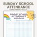 Sunday School Attendance Chart Printable PDF, Sunday School Attendance ...