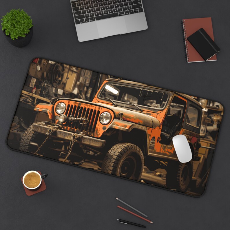 Jeep Wrangler Desk Mat Jeep Wrangler Gaming Mat, Old Jeep Wrangler Desk ...