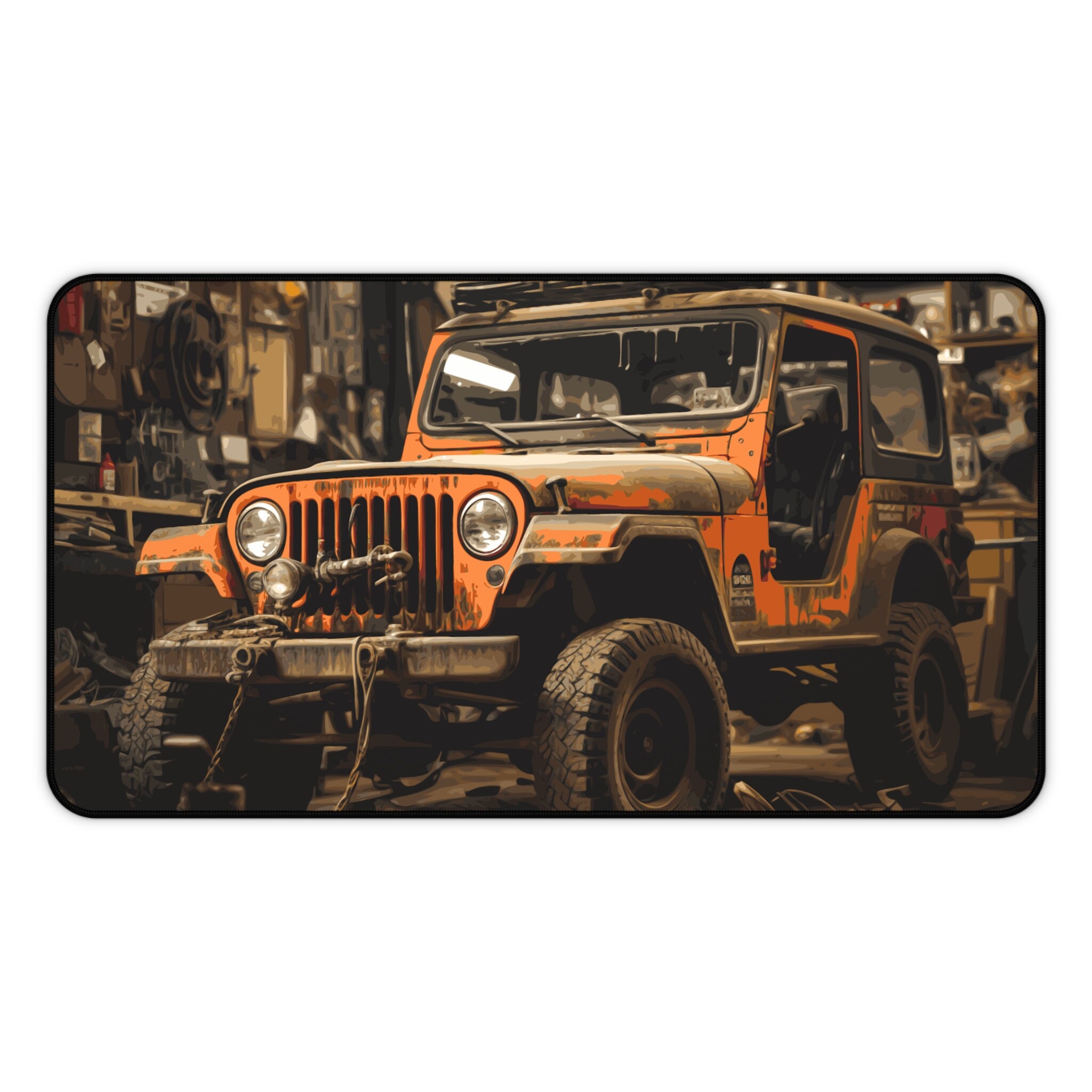 Jeep Wrangler Desk Mat Jeep Wrangler Gaming Mat, Old Jeep Wrangler Desk ...