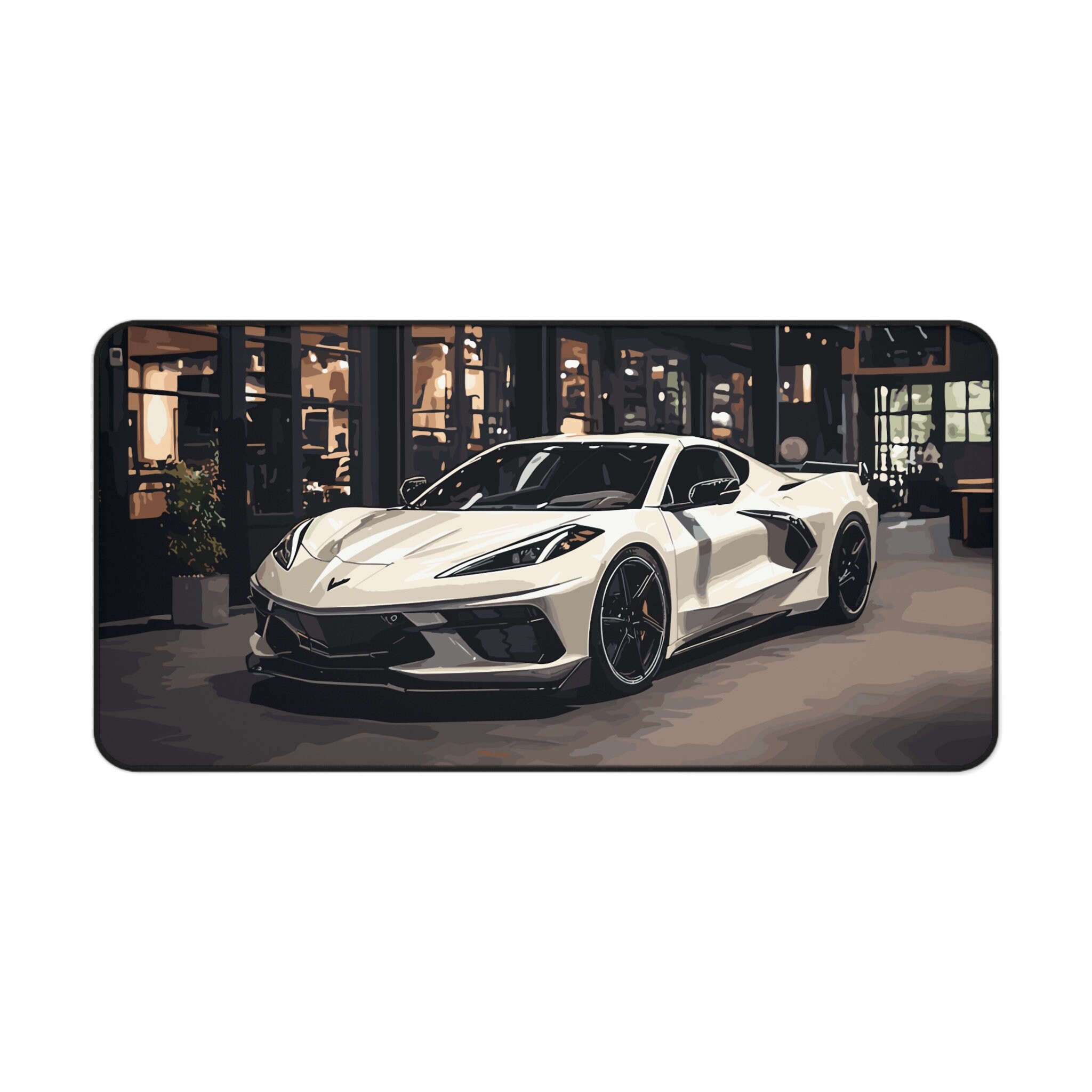 White C8 Corvette Desk Mat Chevrolet Corvette Blotter Car - Etsy