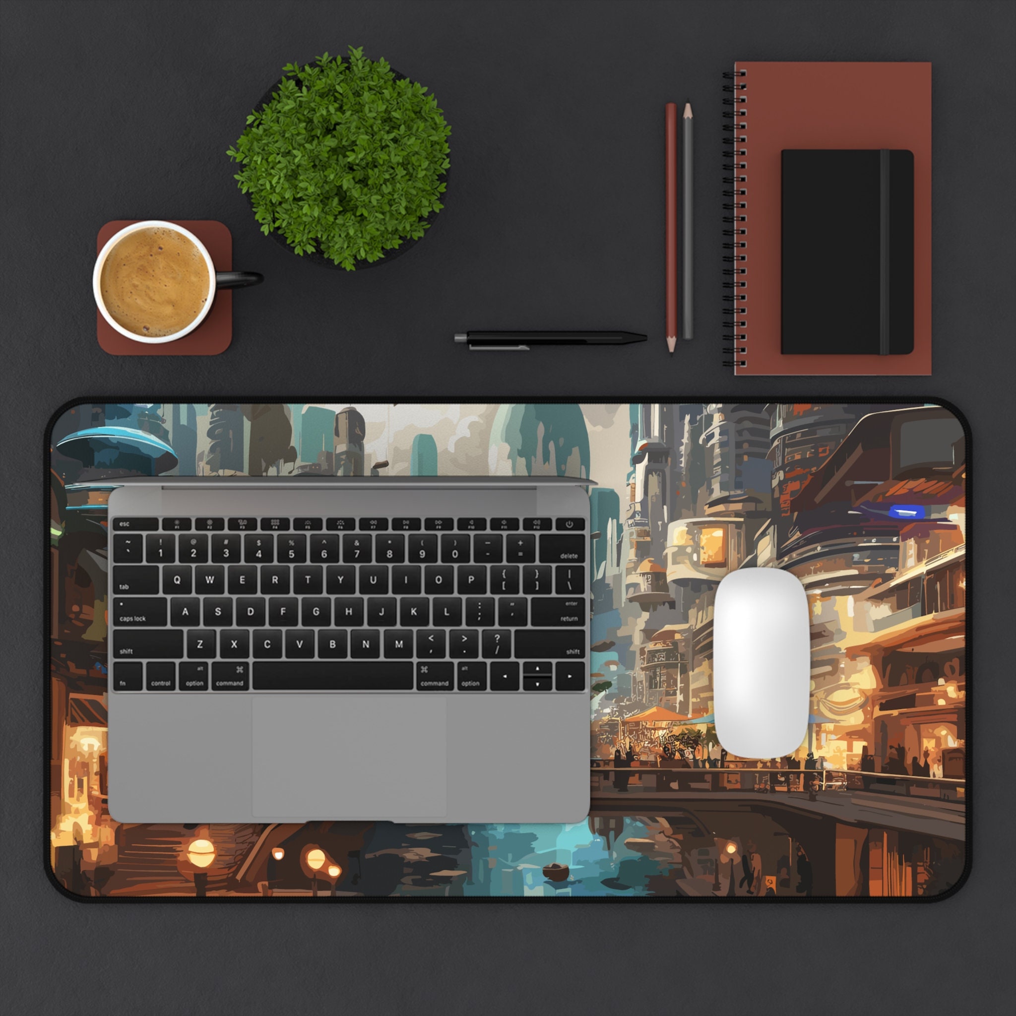 Futuristic City Desk Mat Futuristic Desk Pad Futuristic - Etsy