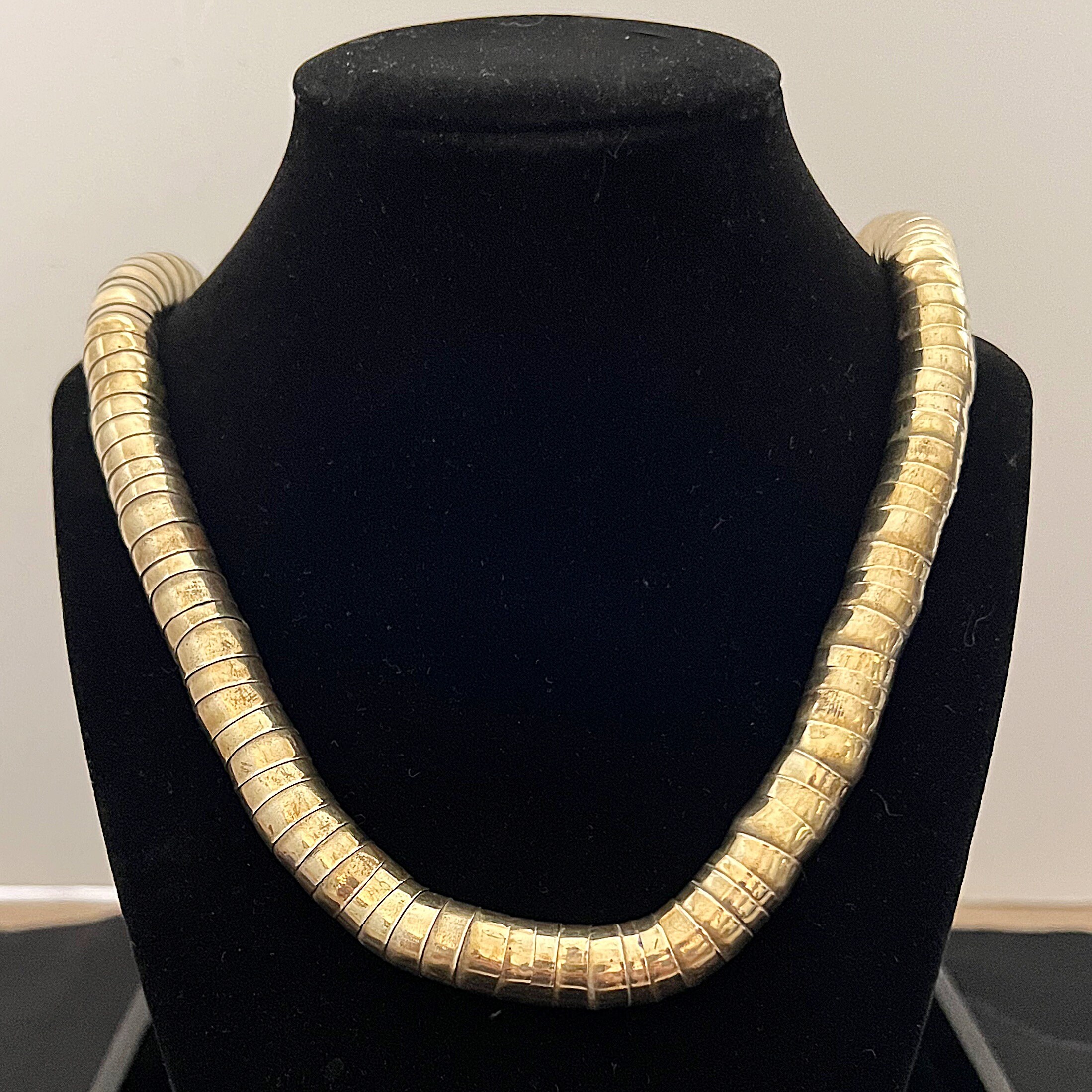 Vintage Brass Segmented Beaded Necklace. - Etsy