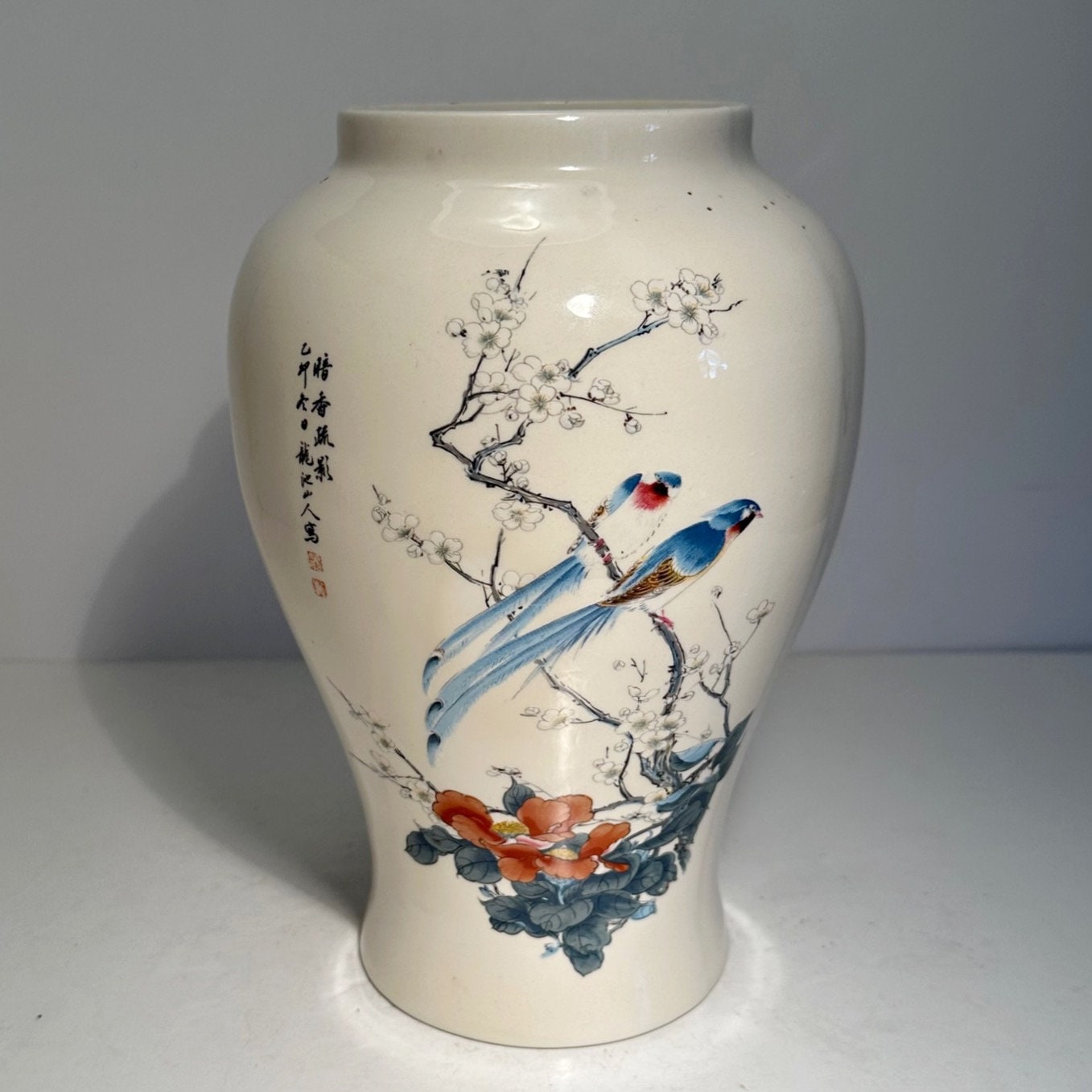 Vintage Japanese Hand Painted Porcelain Vase Urn - Etsy