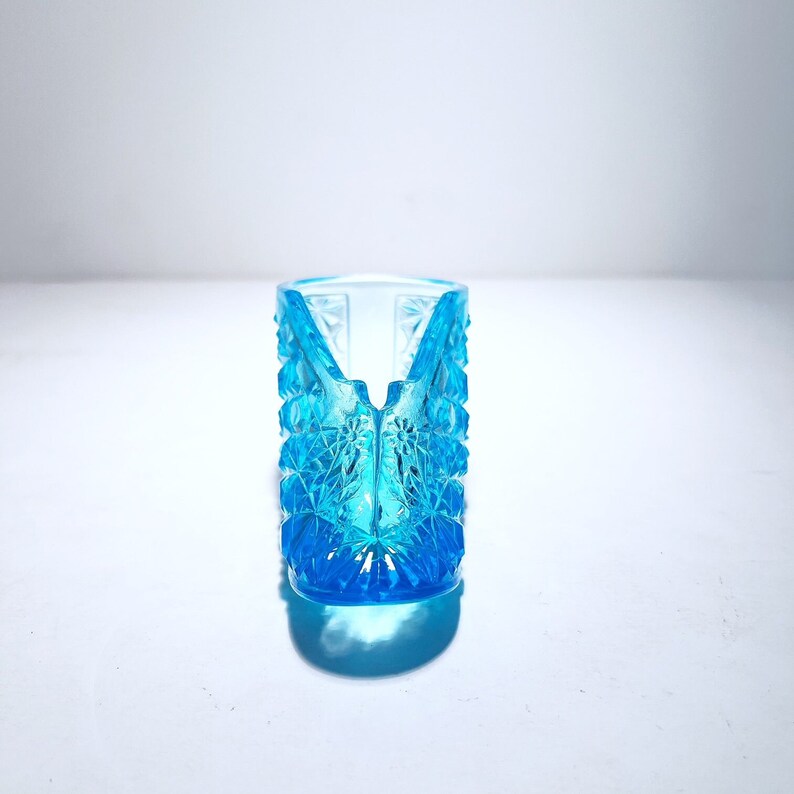 Vintage Fenton Daisy & Button Blue Glass Baby Bootie Match Holder - Etsy