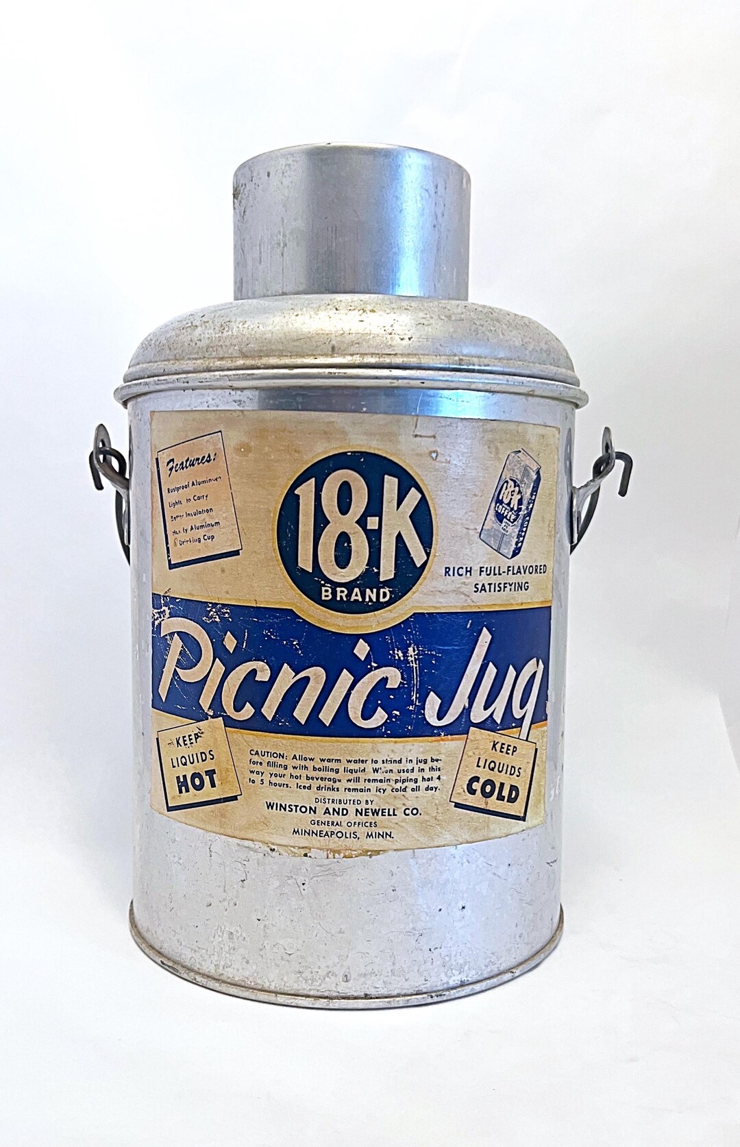 Vintage Picnic Jug, 1950s Faris Rust Proof Beverage Jug Thermos - Etsy