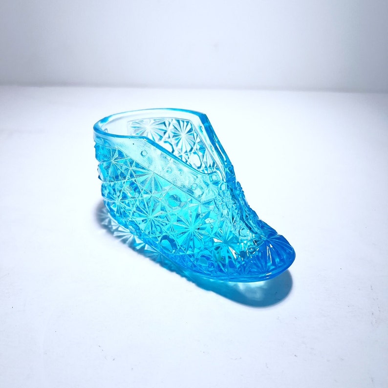 Vintage Fenton Daisy & Button Blue Glass Baby Bootie Match Holder - Etsy