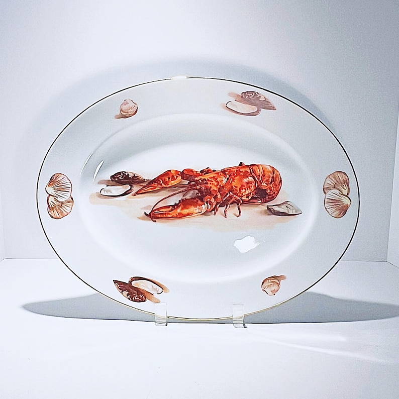 Vintage Kuba Bavaria Porcelain Lobster Plate & Platter Set – 1980s ...
