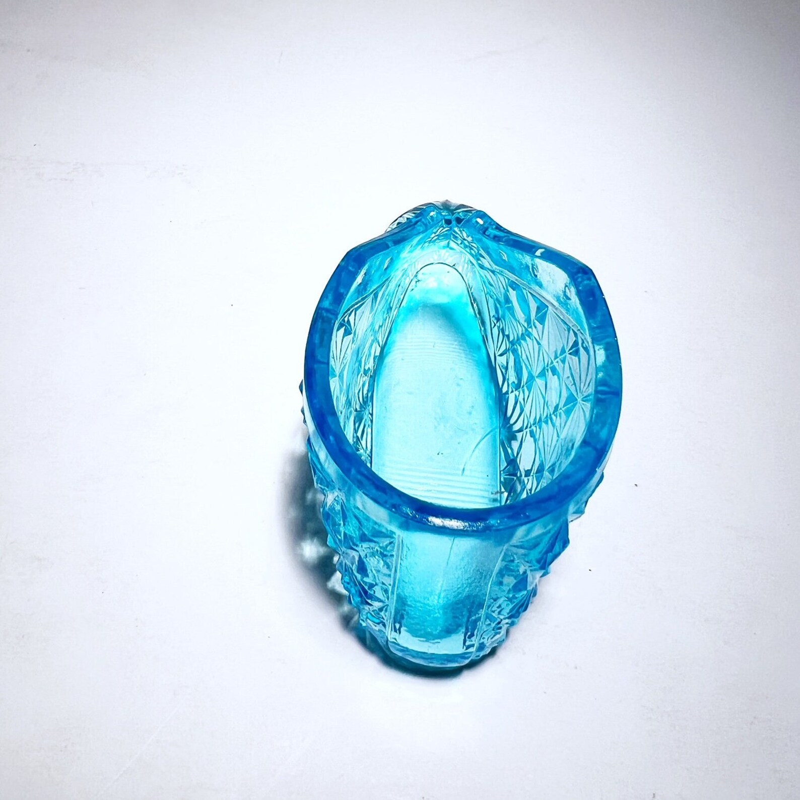 Vintage Fenton Daisy & Button Blue Glass Baby Bootie Match Holder - Etsy