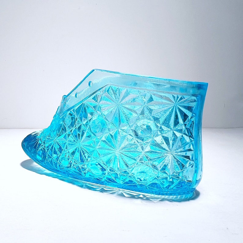 Vintage Fenton Daisy & Button Blue Glass Baby Bootie Match Holder - Etsy