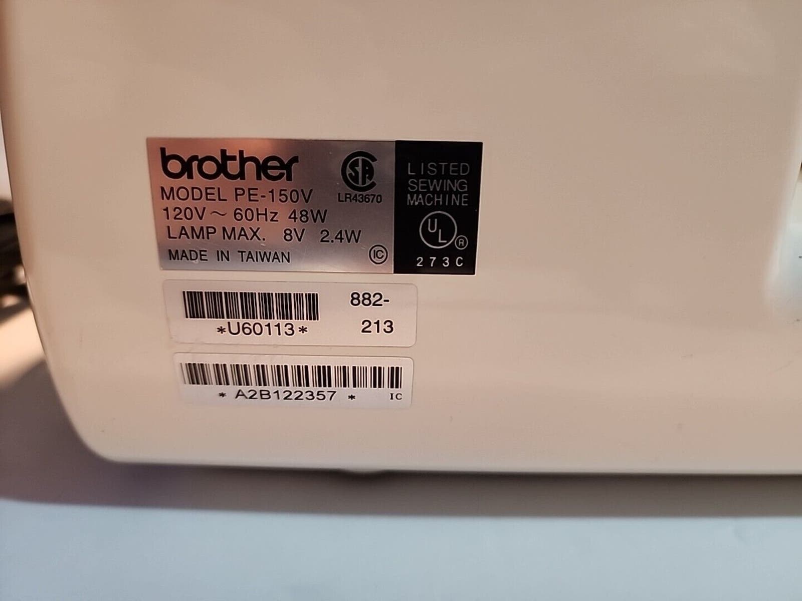 Brother PE-150 Embroidery Sewing Machine White Computerized Auto ...