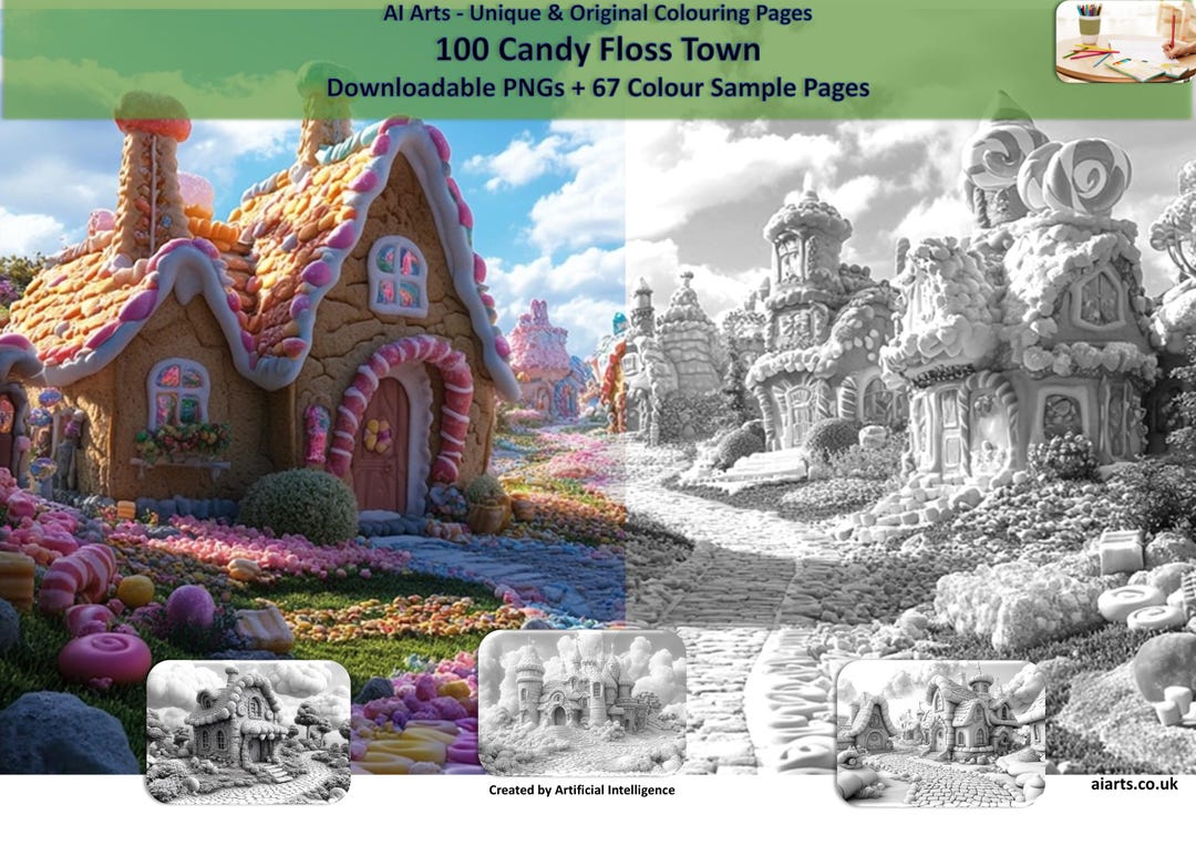 100 Candy Floss Town Printable Colouring Pages - Downloadable Png Files ...