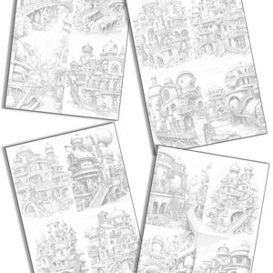 Crazy Inventor Homes, 56 Coloring Pages, 8 Color Samples and All Image ...