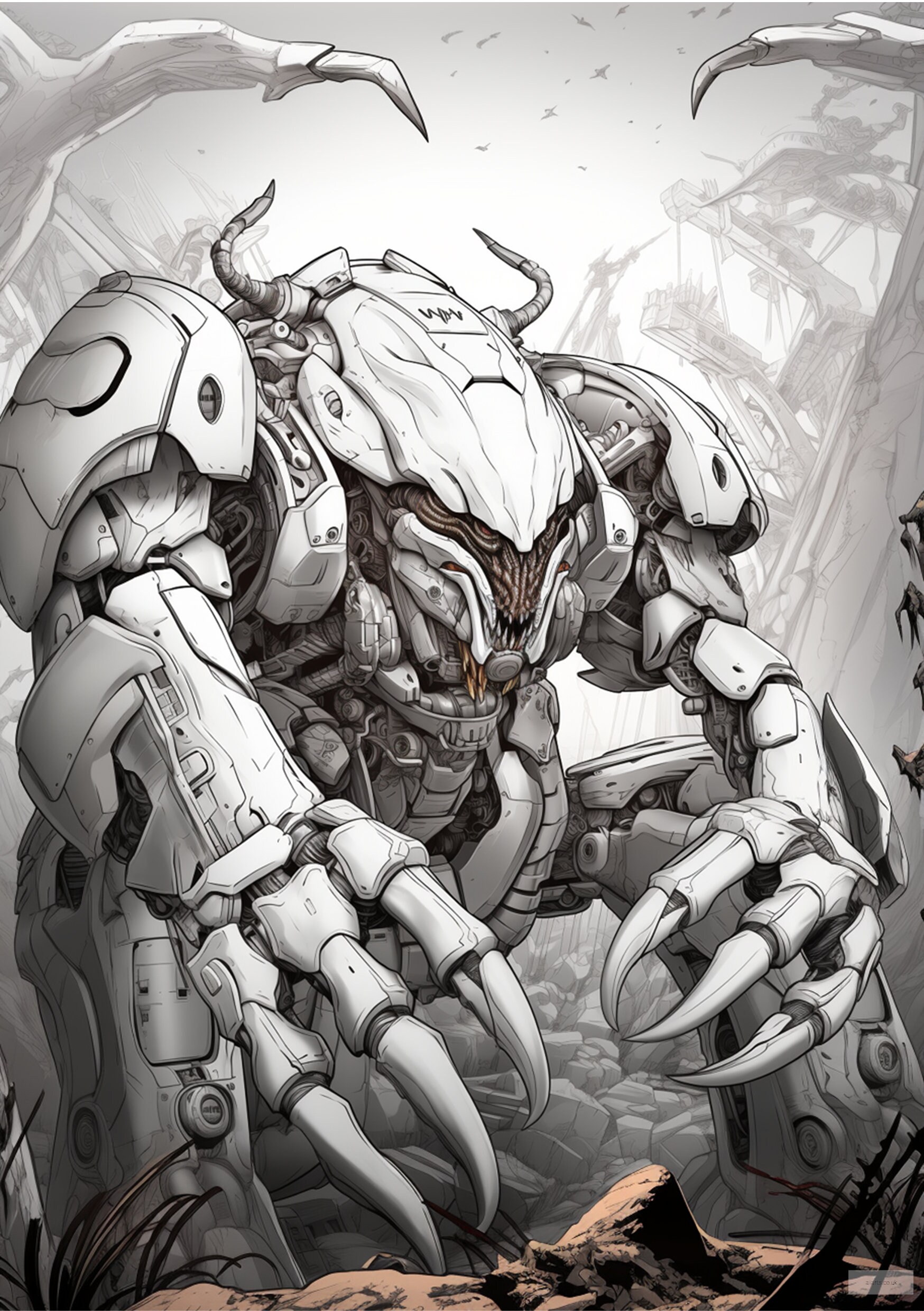 30 Pages of Battle Mechs to Print & Colour Ebook: Part-2, Coloring Page ...