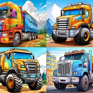 70 Pages of Awesome Trucks to Print & Colour, Coloring Page Ebook - Etsy