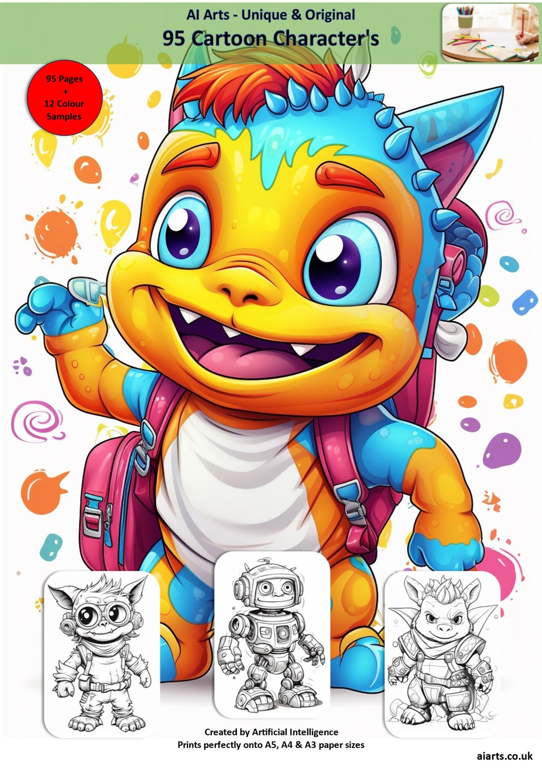 95 Pages of Awesome Cartoon Characters to Print & Colour Coloring Page ...