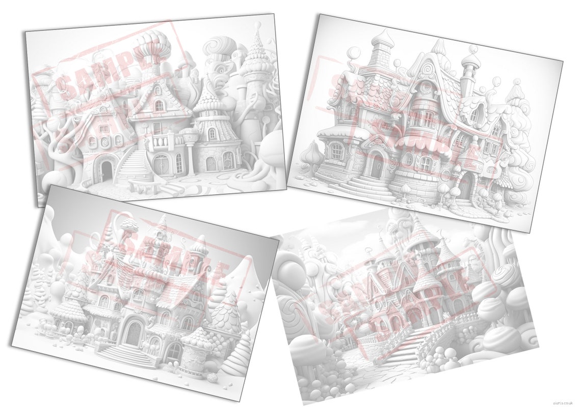 70 Pages of Candy Town to Print & Colour, Coloring Page Ebook - Etsy