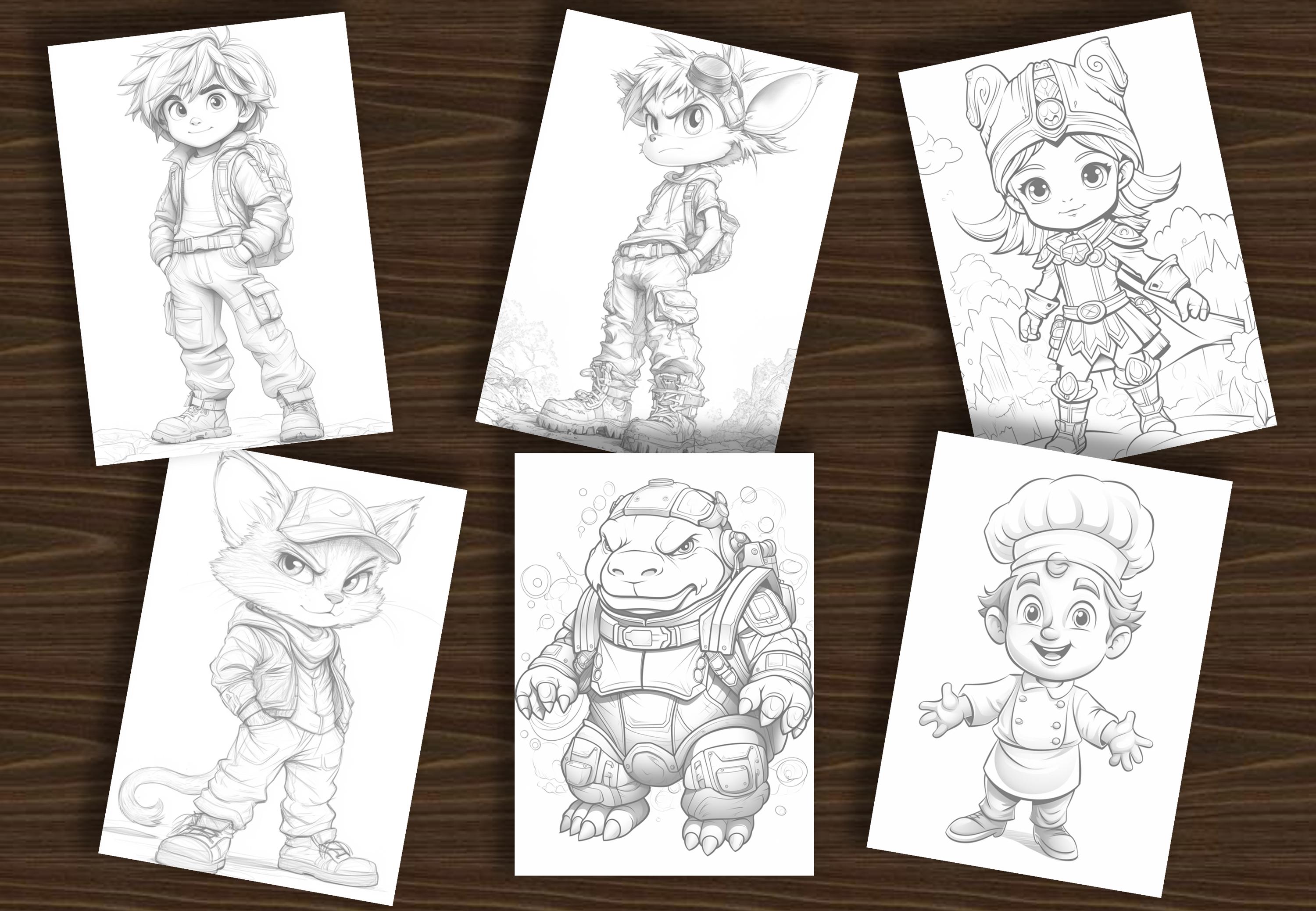 Cartoon Character Coloring Pages: 150 Printable Designs (digital ...