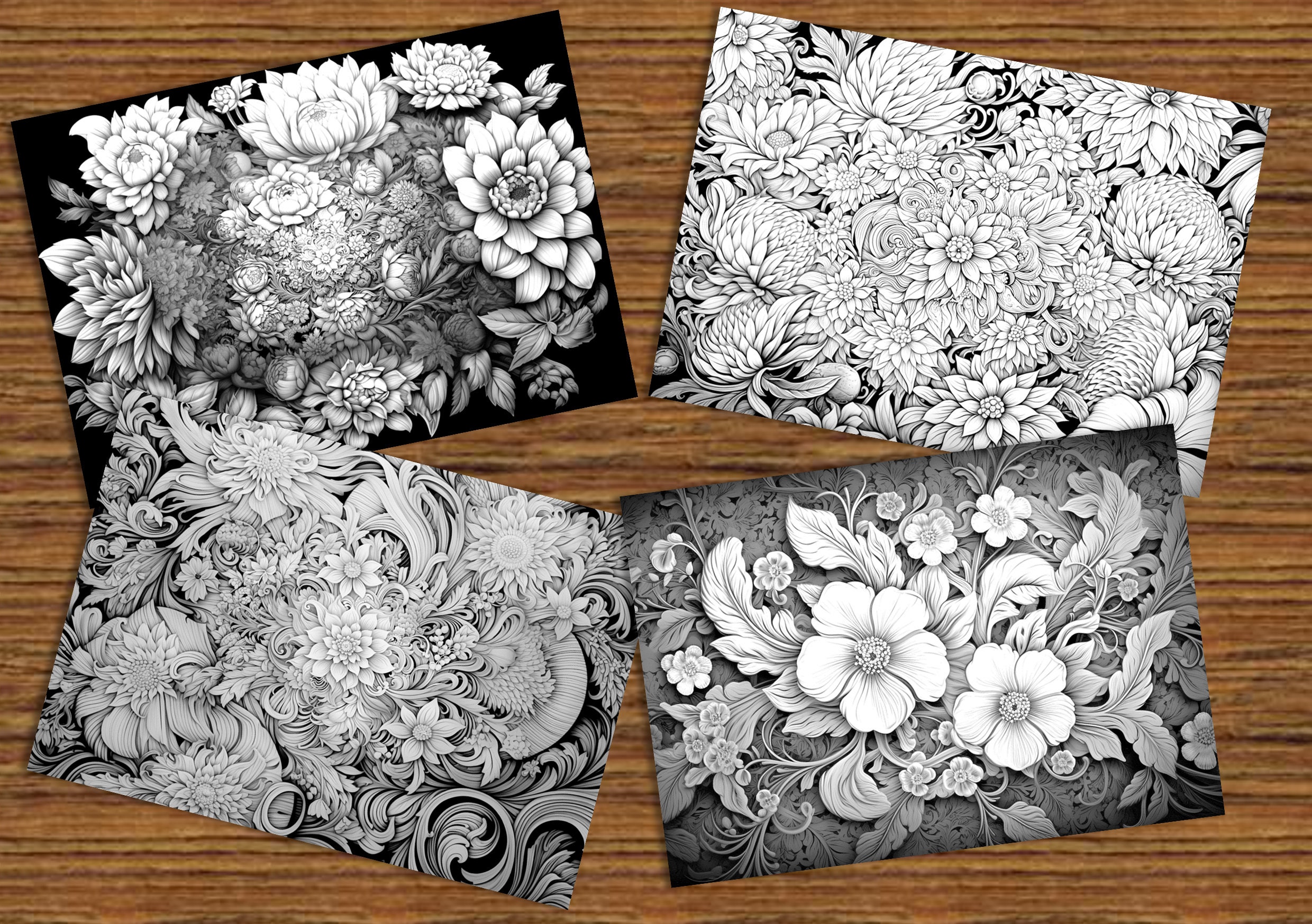 55 Pages of Floral Relax Patterns, Print & Colour, Coloring Page Ebook ...