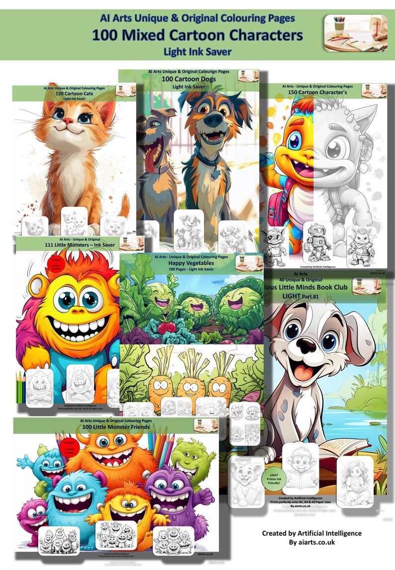 100 Mixed Cartoon Character Coloring Pages (PDF & PNG) - Etsy Canada