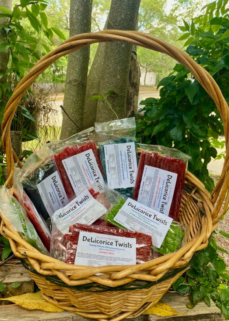 Jumbo Juicy Blue Raspberry Licorice - Half-pound Package - Chewy Vegan ...