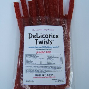 Jumbo Red Licorice - Half- Pound Package - Chewy Vegan-friendly Candy ...