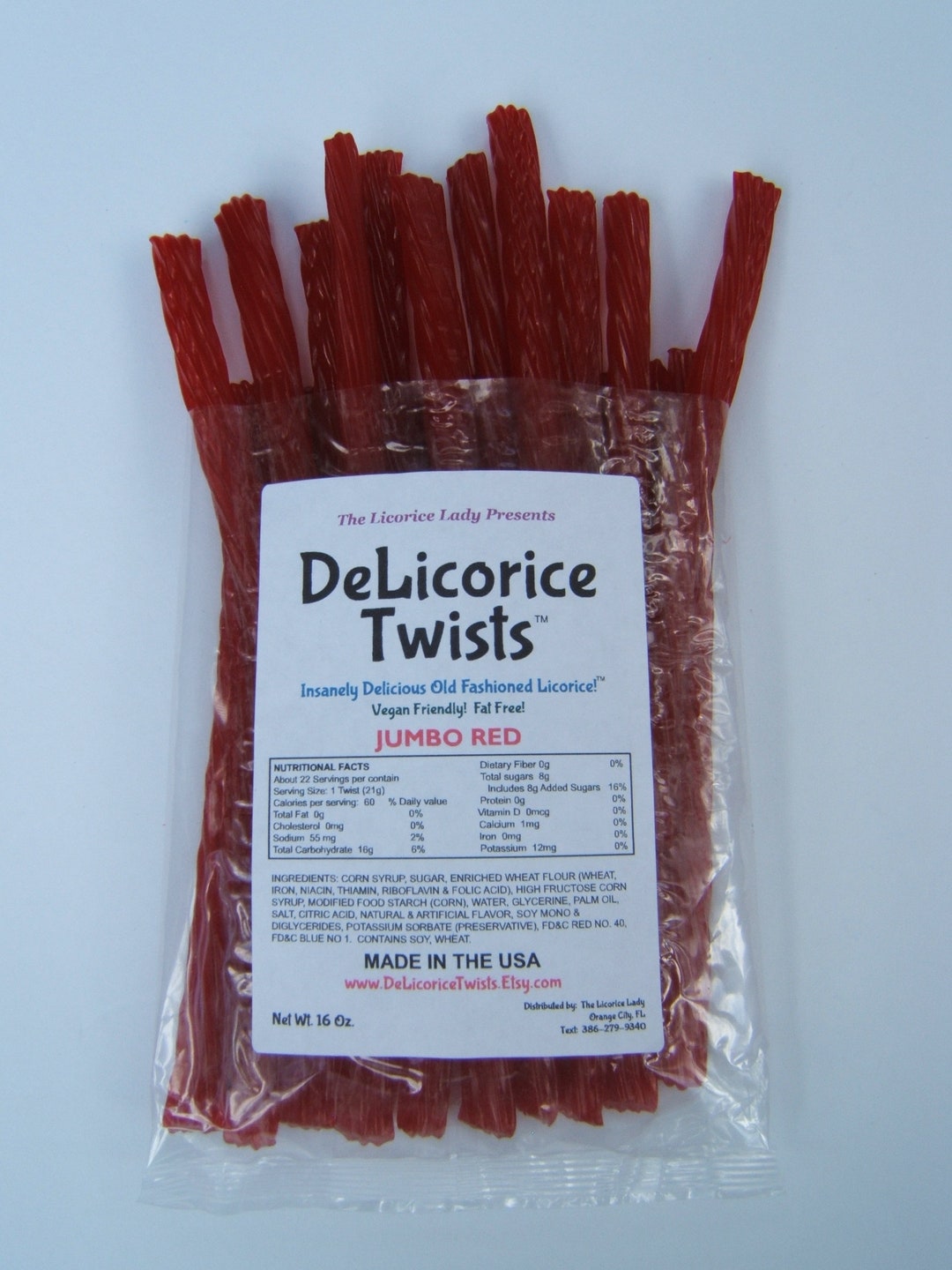 Jumbo Red Licorice - 1 Pound Package - Chewy Vegan-friendly Candy - Etsy