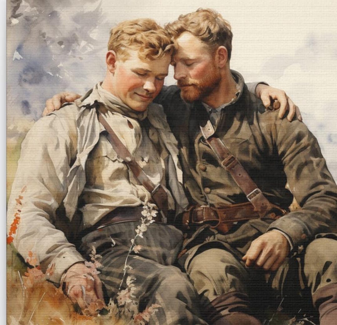Scottish Men, Queer Art, Queer Art Print, Square Canvas Gallery Wraps ...